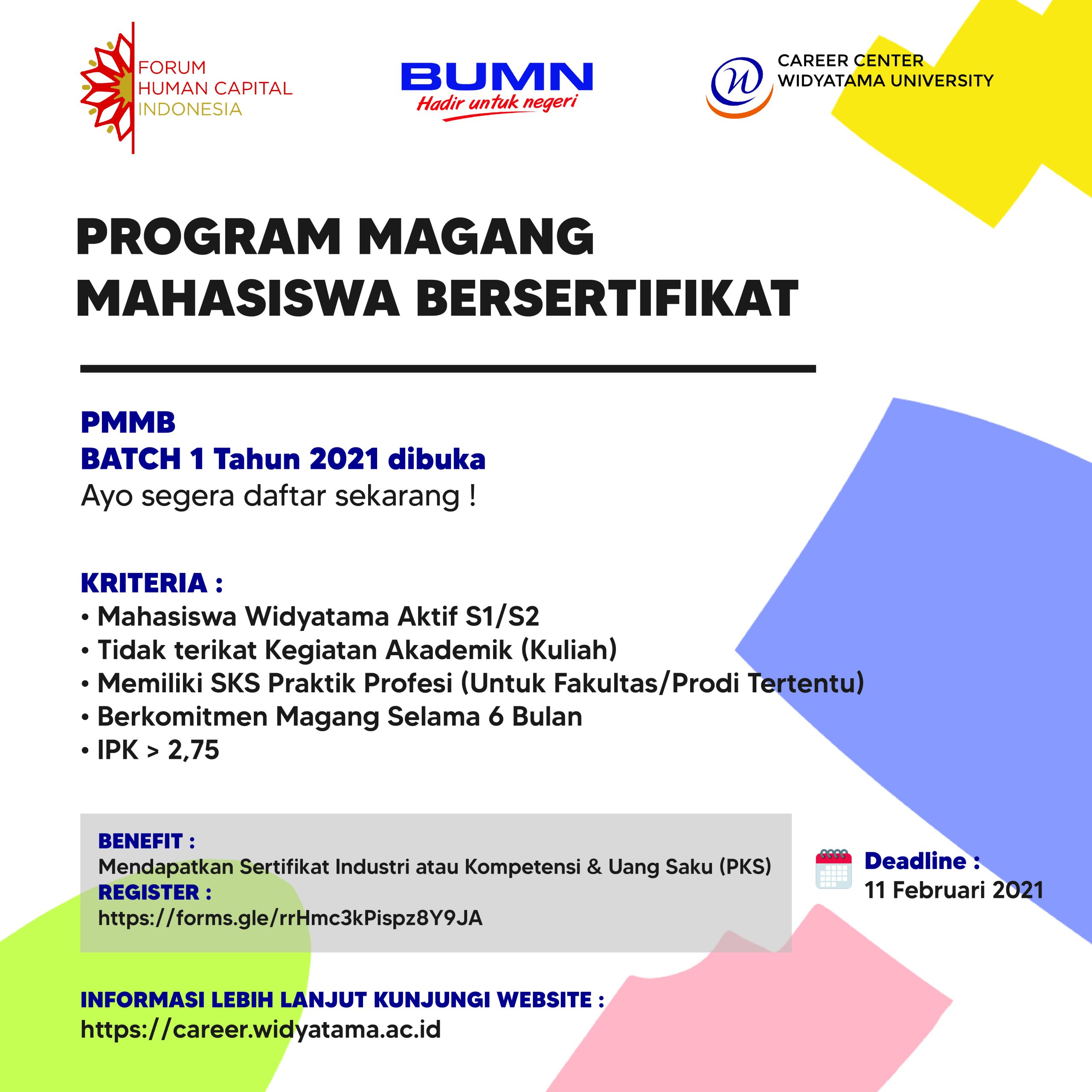 PROGRAM MAGANG MAHASISWA BERSERTIFIKAT - Career Center Universitas ...