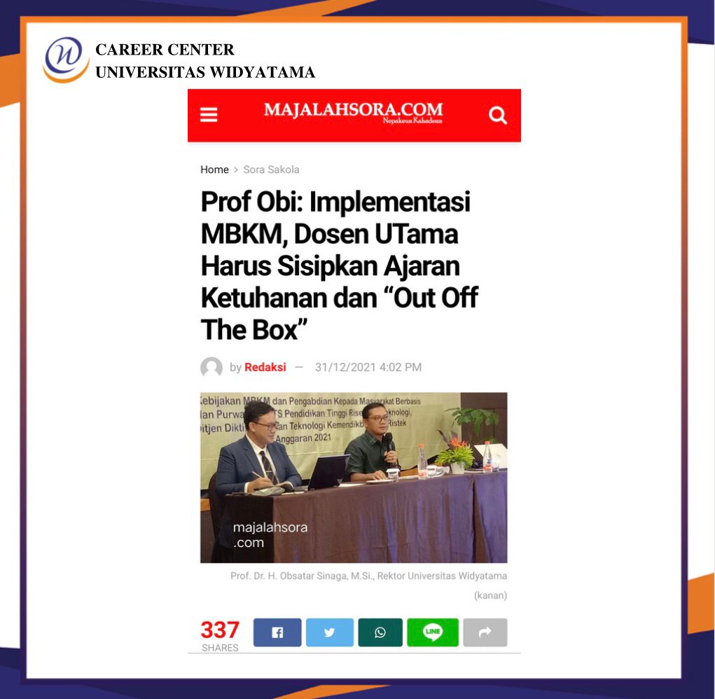 Prof Obi: Implementasi MBKM, Dosen UTama Harus Sisipkan Ajaran ...